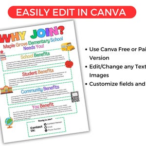 EDITABLE PTO PTA Flyer Template Bundle With Pta Newsletter Templates ...