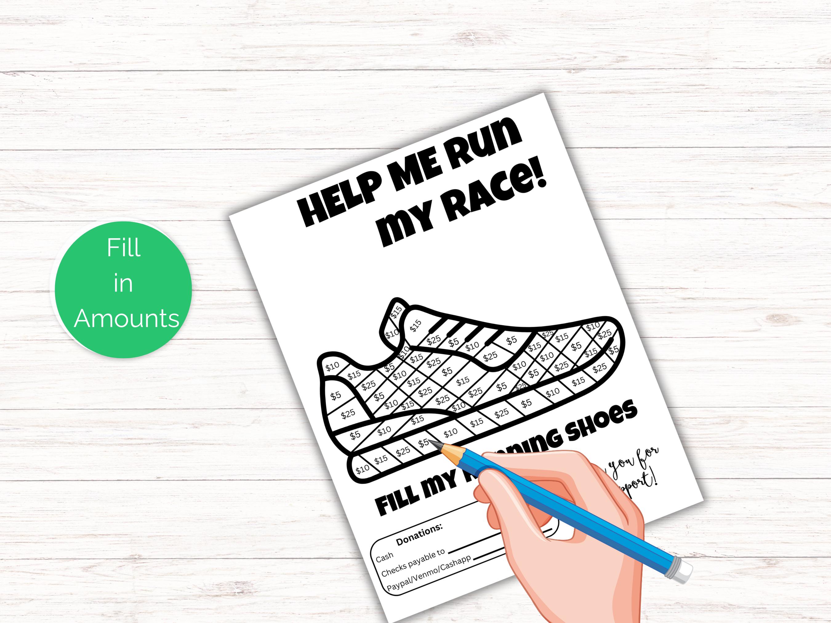 Editable Fill My Running Shoes Fundraiser Template, Cross Country ...