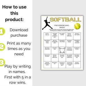 Softball Find Someone Who Game, Softball Team Building Game, Printable ...