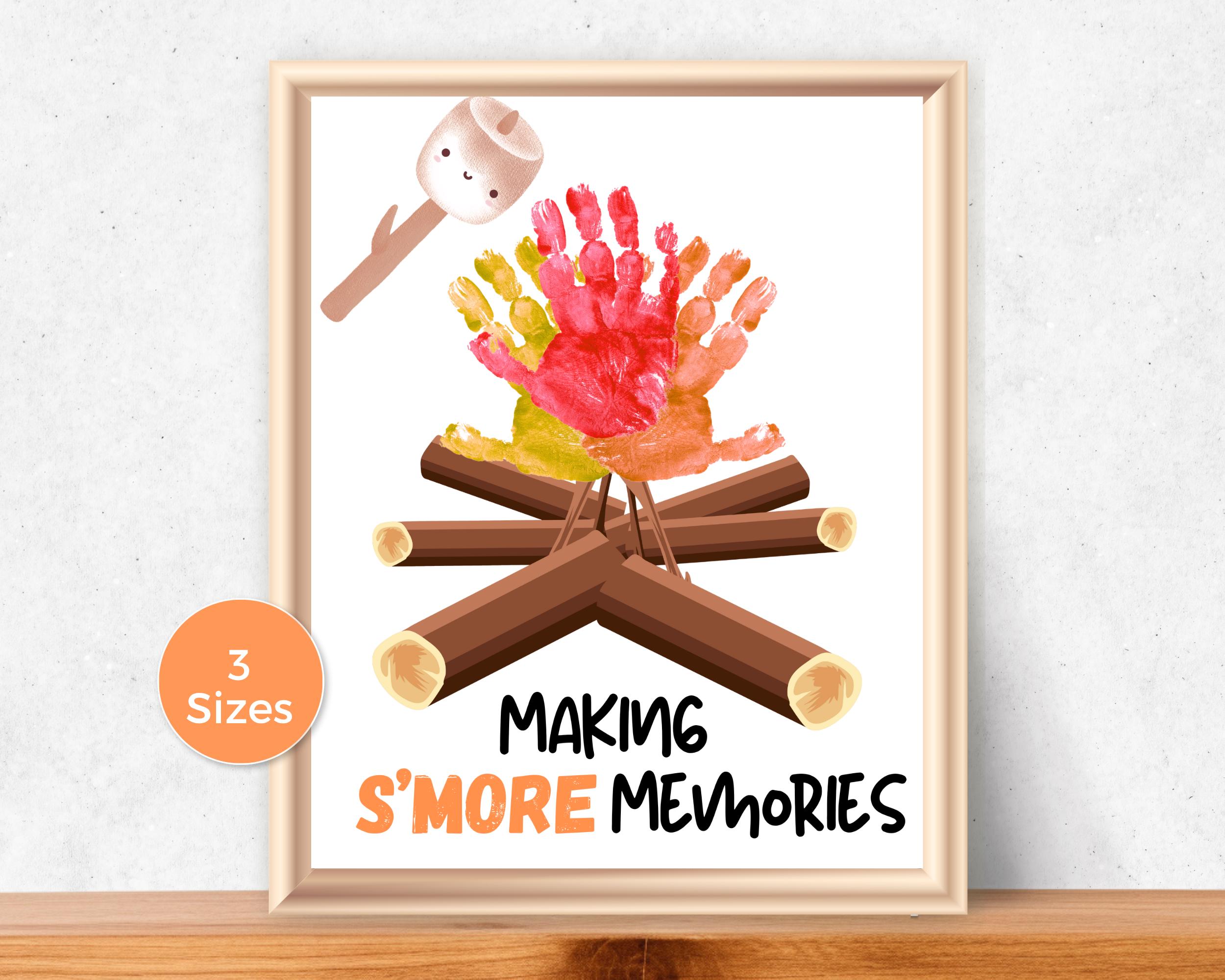 Campfire Handprint Art, Smore Memories Campfire Handprint Craft ...