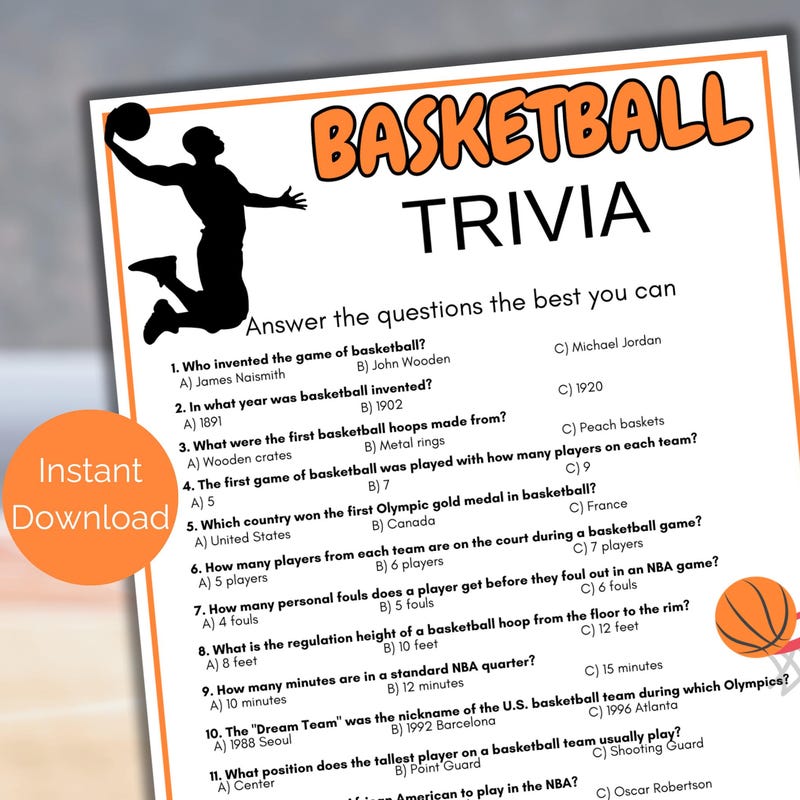 Basketball Printable - Etsy