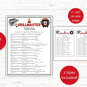 Grillmaster Trivia Game, BBQ Trivia, I Do BBQ Activity, BBQ Party Games ...