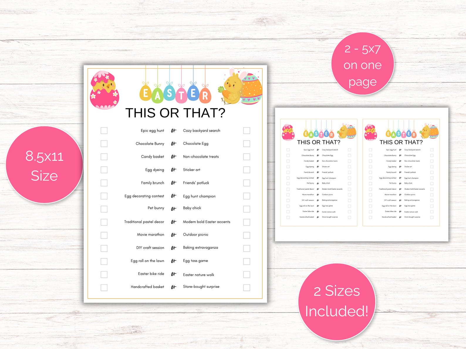 Easter This or That Game, Printable Easter Party Game for Groups, Kids ...