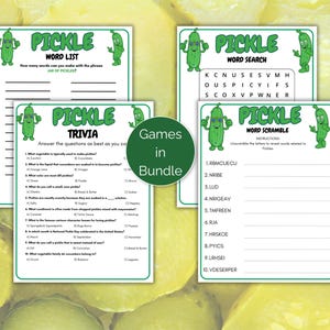 Pickle Games Bundle, Pickle Themed Party Activity, Party Party Games ...