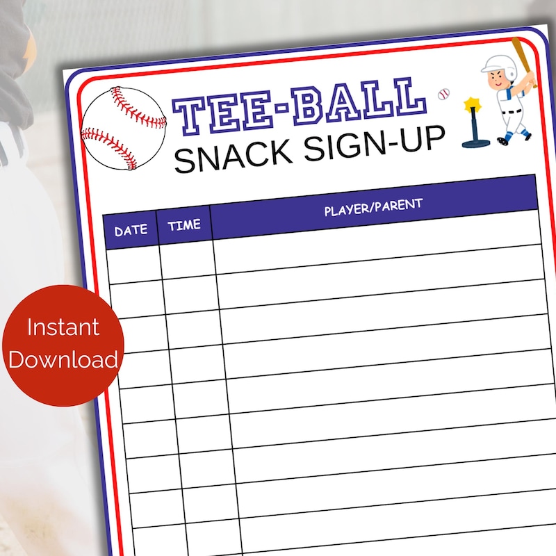Snack Calendar Template - Etsy