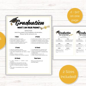 Graduation What's on Your Phone, Printable Graduation Party Game, High ...