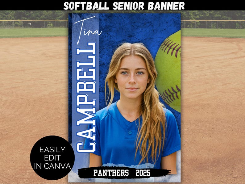 Editable Senior Softball Banner Template, Custom Softball Poster ...
