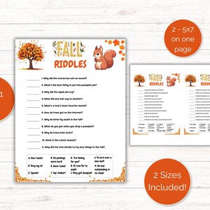 Fall Jokes, Fall Riddles, Autumn Riddles, Fall Party Game, Autumn ...