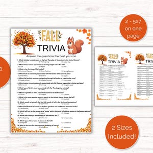 Fall Trivia Game, Autumn Trivia Quiz, Fall Printable Game, Fall Party ...