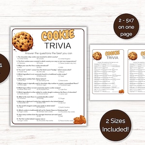 Cookie Trivia Game, Cookie Quiz for Kids and Adults, Cookie Themed ...