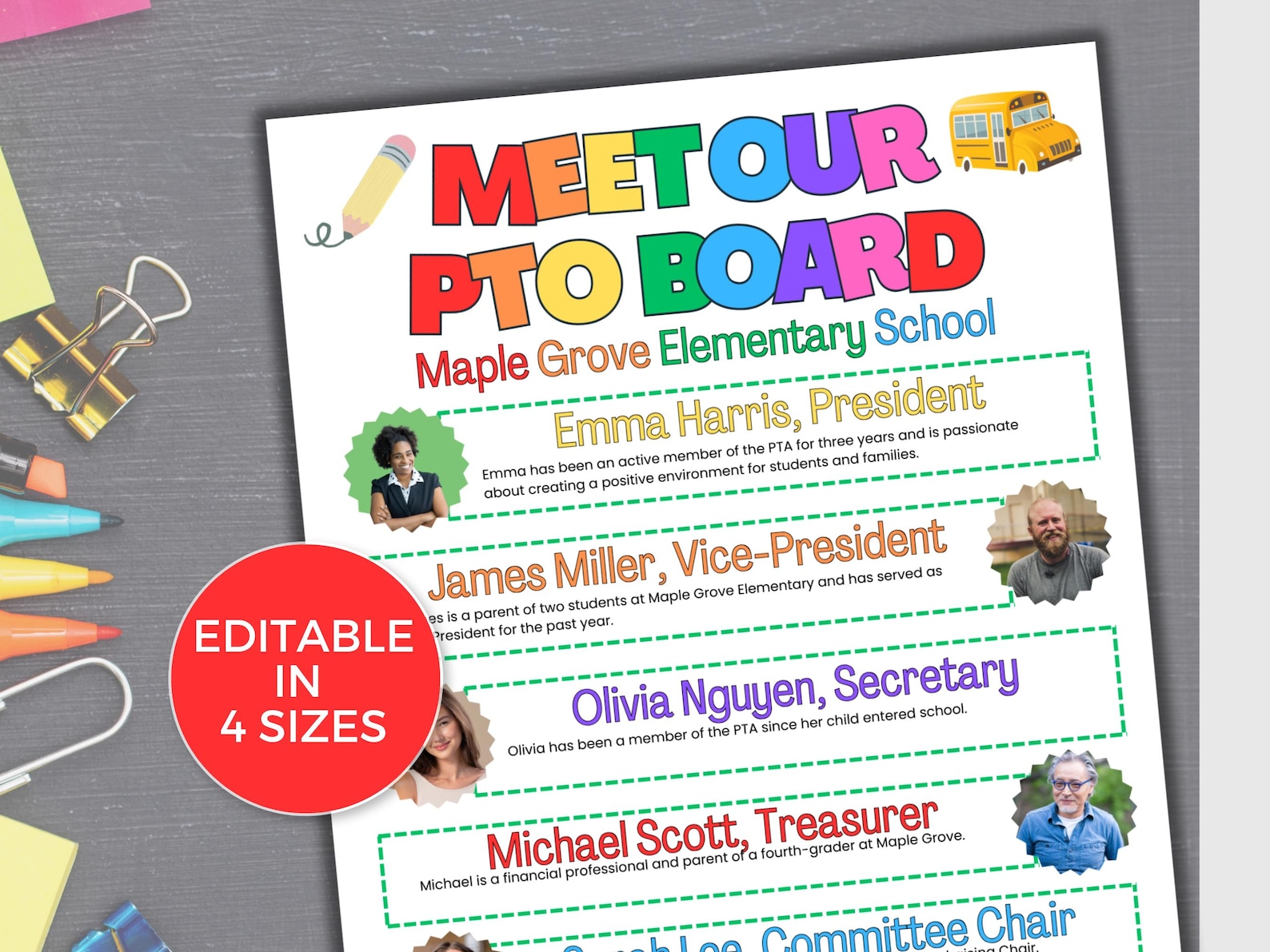 EDITABLE Meet the PTA PTO Board Flyer Template, Pta Volunteer Board ...