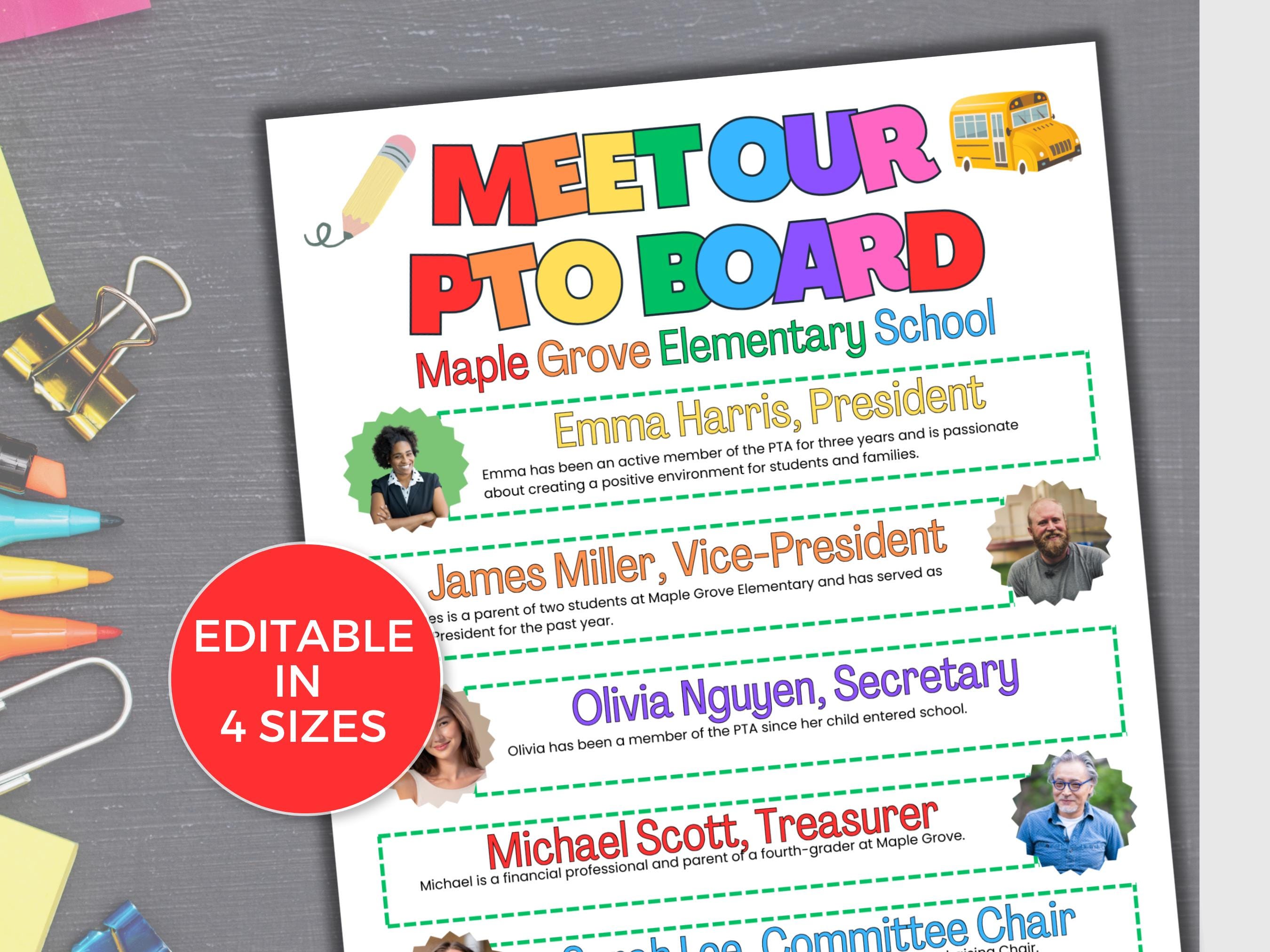 EDITABLE Meet the PTA PTO Board Flyer Template, Pta Volunteer Board ...