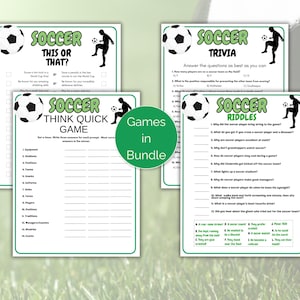 Soccer Games Bundle, 13 Printable Soccer Party Games, Soccer Birthday ...
