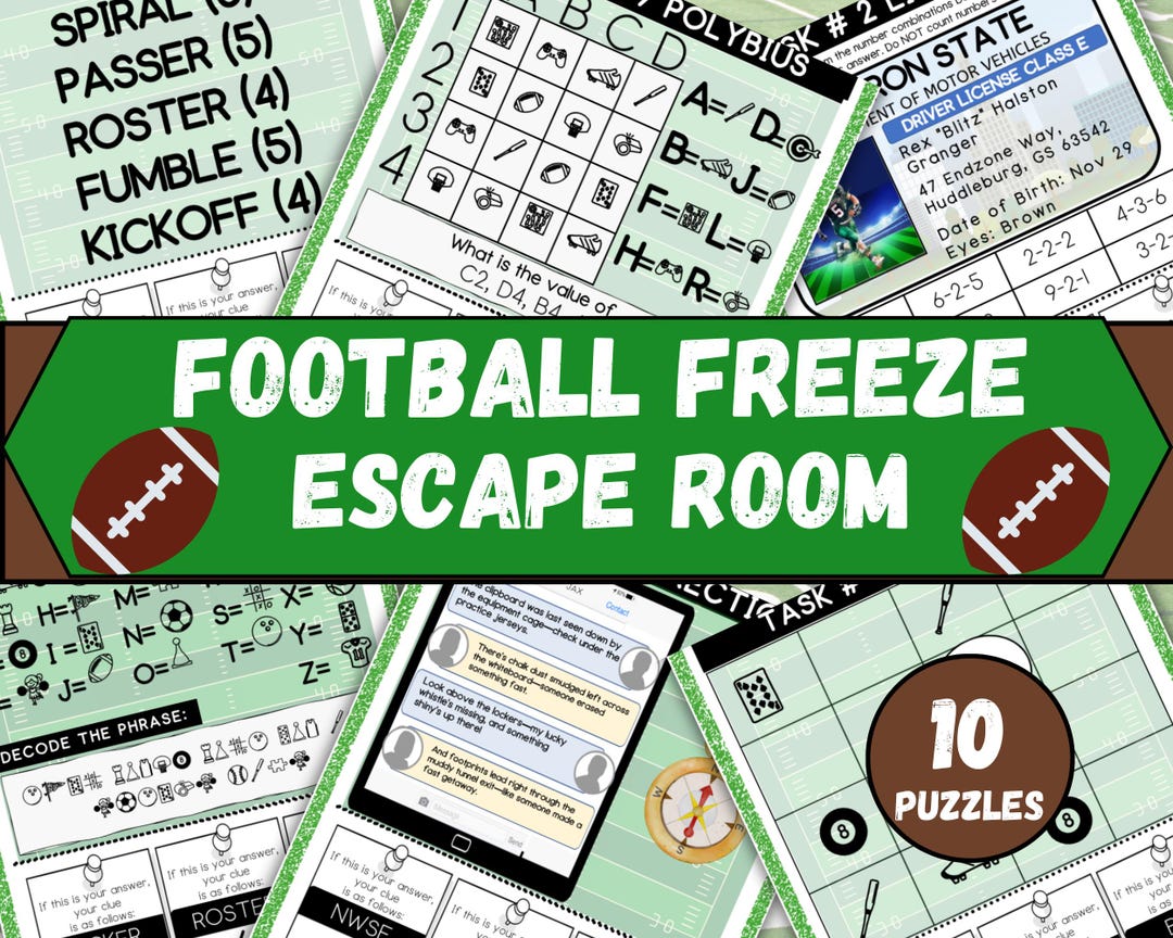 Football Escape Room for Kids, Printable Escape Room Kit, Birthday ...