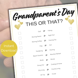 Grandparents This or That Game, Printable Grandparents Day Game ...
