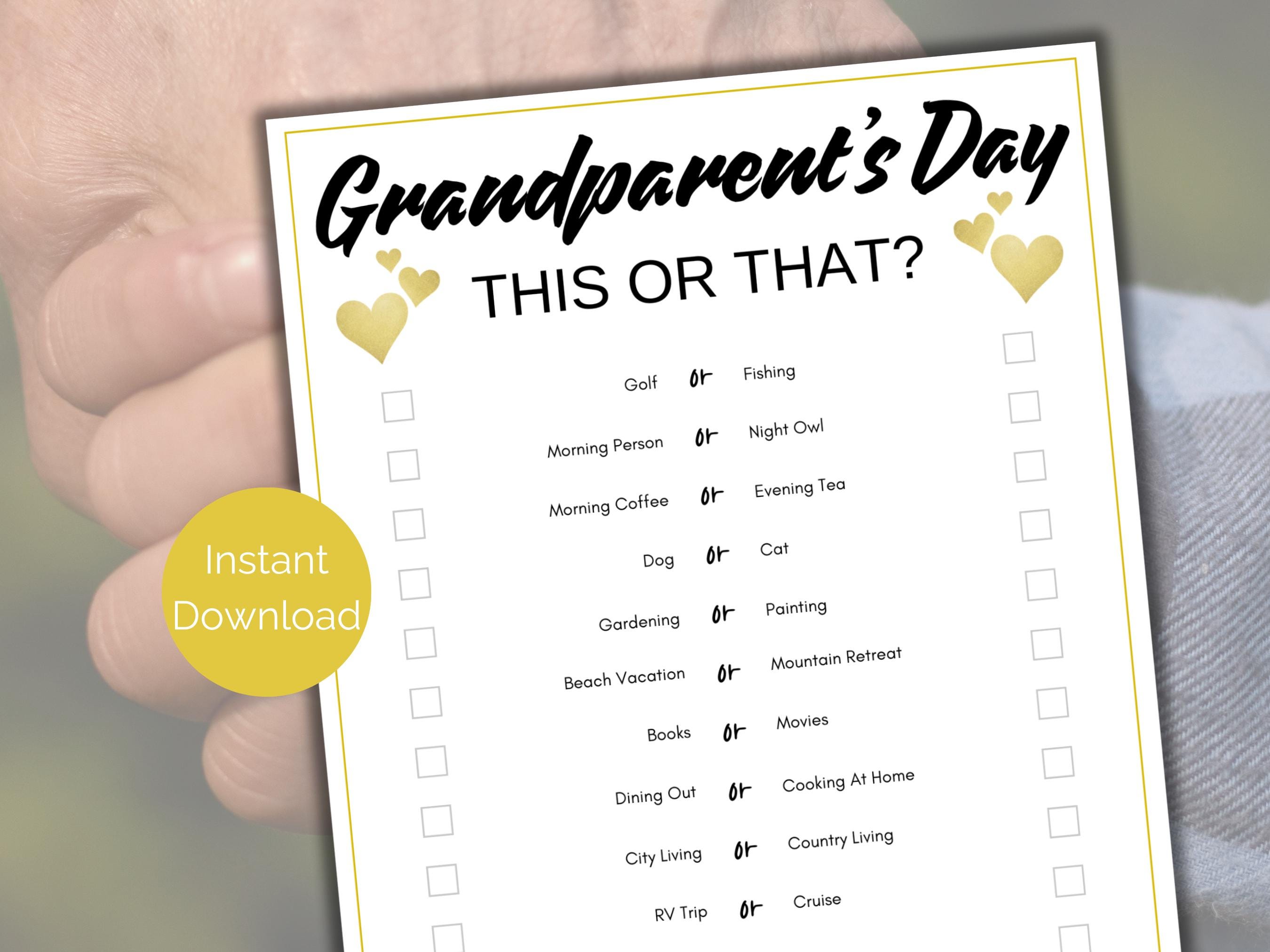 Grandparents This or That Game, Printable Grandparents Day Game ...