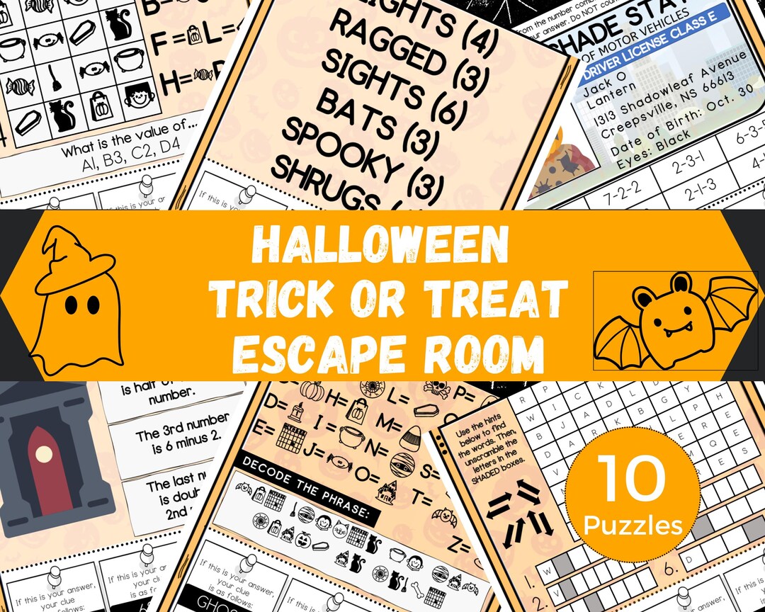 Halloween Escape Room for Kids, Printable Escape Room Kit, Halloween ...