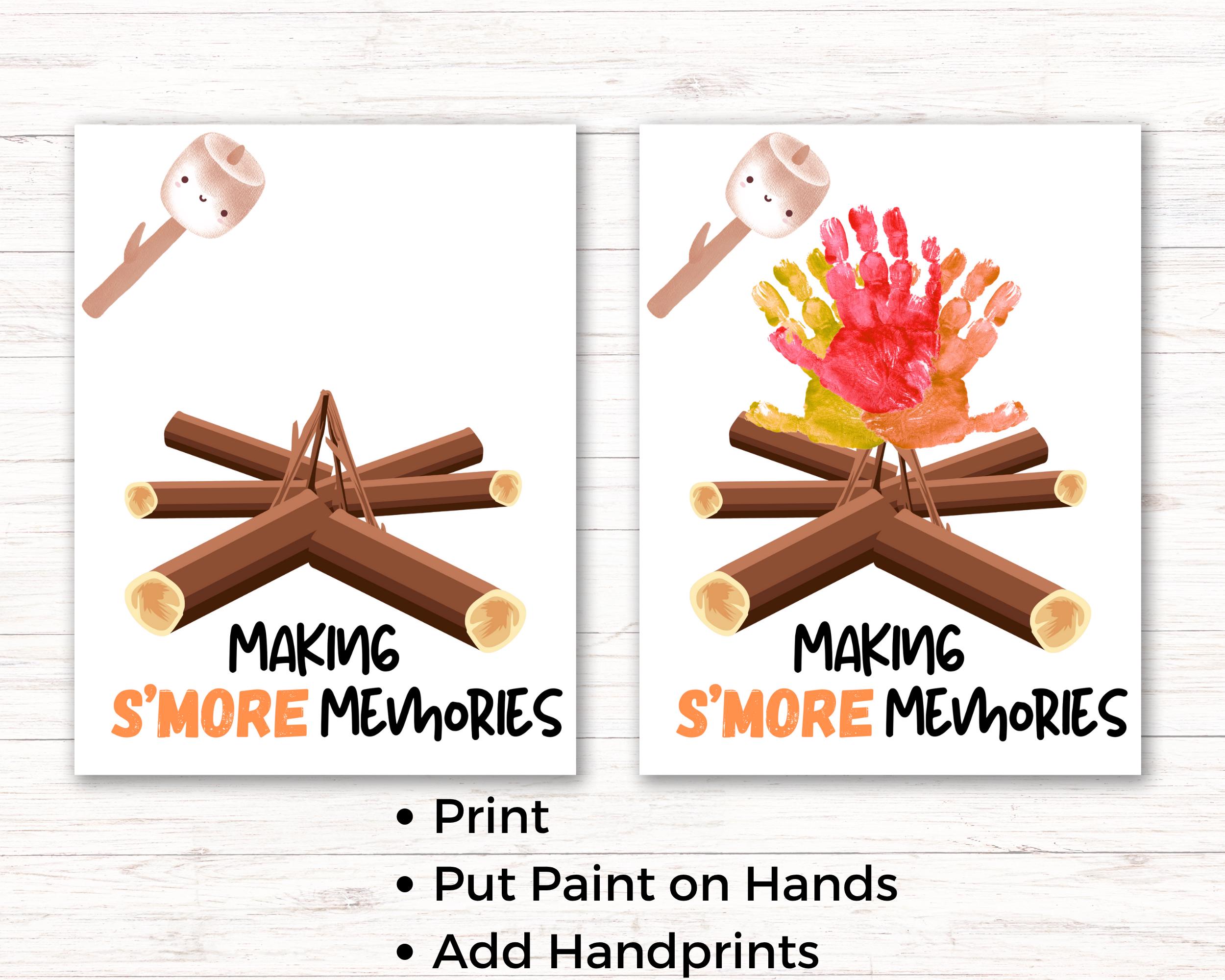 Campfire Handprint Art, Smore Memories Campfire Handprint Craft ...