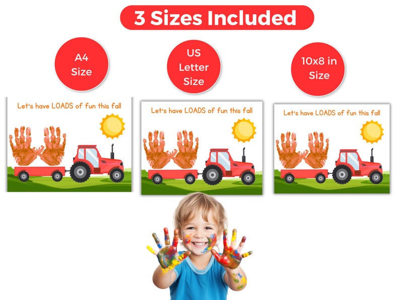 Fall Pumpkin Tractor Handprint Art, Fall Handprint Craft for Toddlers ...