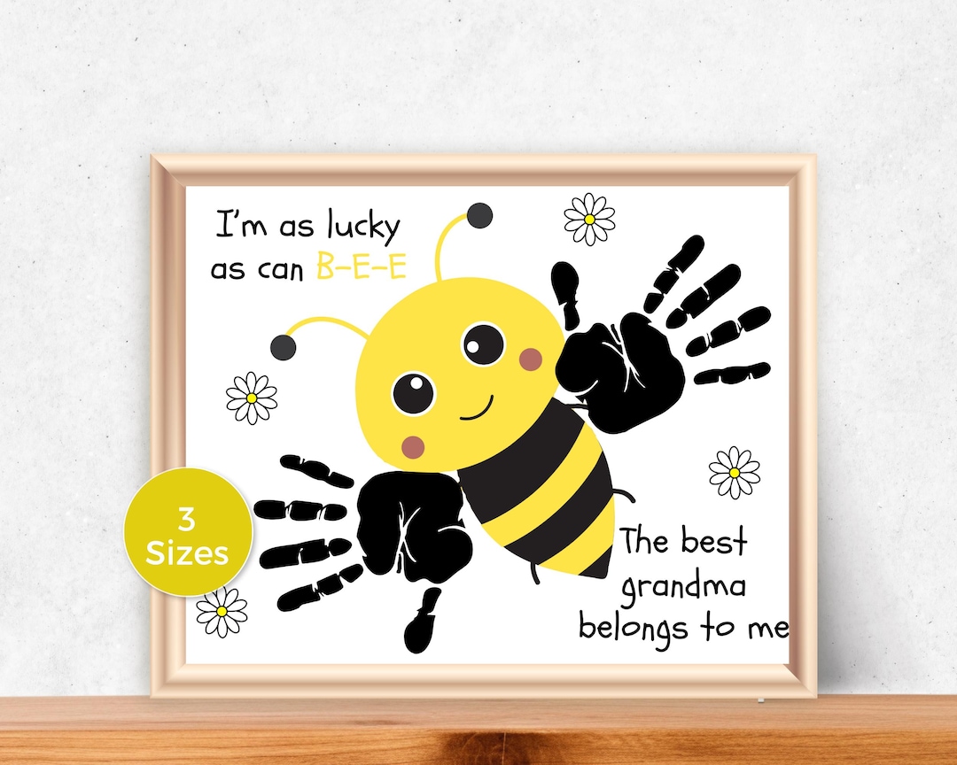 Bee Grandma Handprint Art, Grandma Day Handprint Craft for Toddlers ...