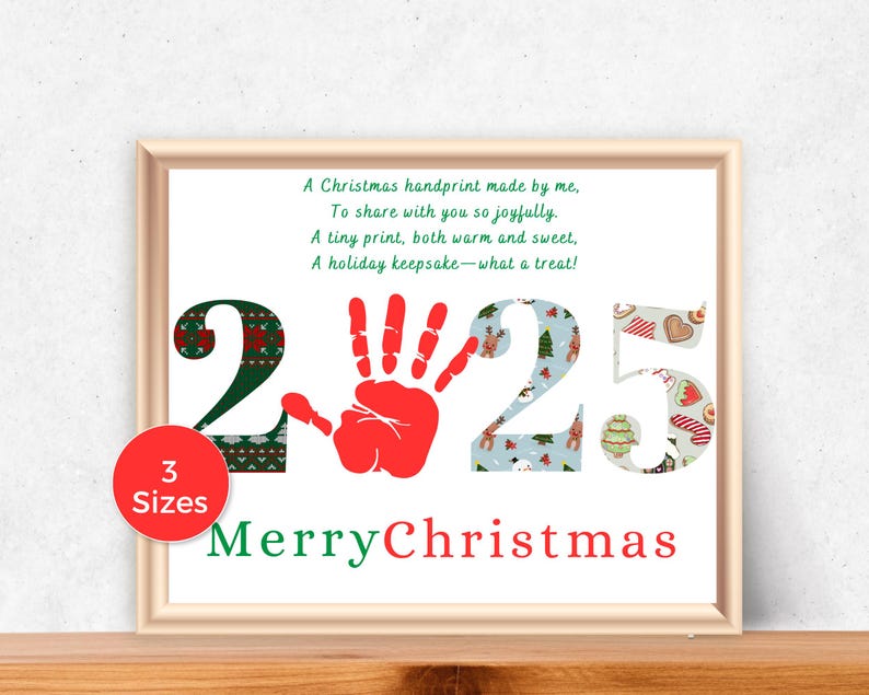 2025 Merry Christmas Handprint Art, Christmas Handprint Craft for ...