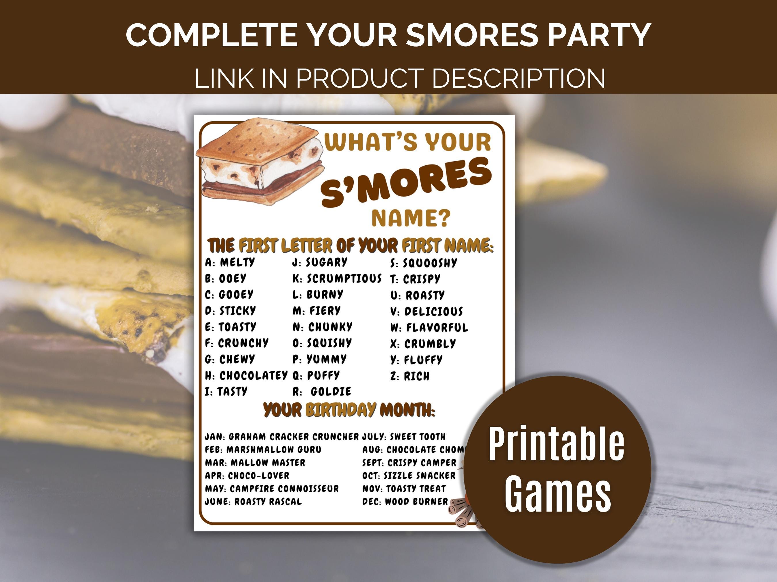 S'mores Trivia Game, Smores Quiz, Printable Camping Party Game for Kids ...