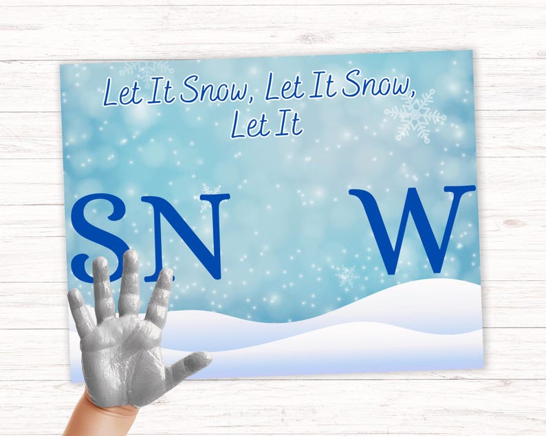 Let It Snow Handprint Art, Winter Handprint Craft for Toddlers ...