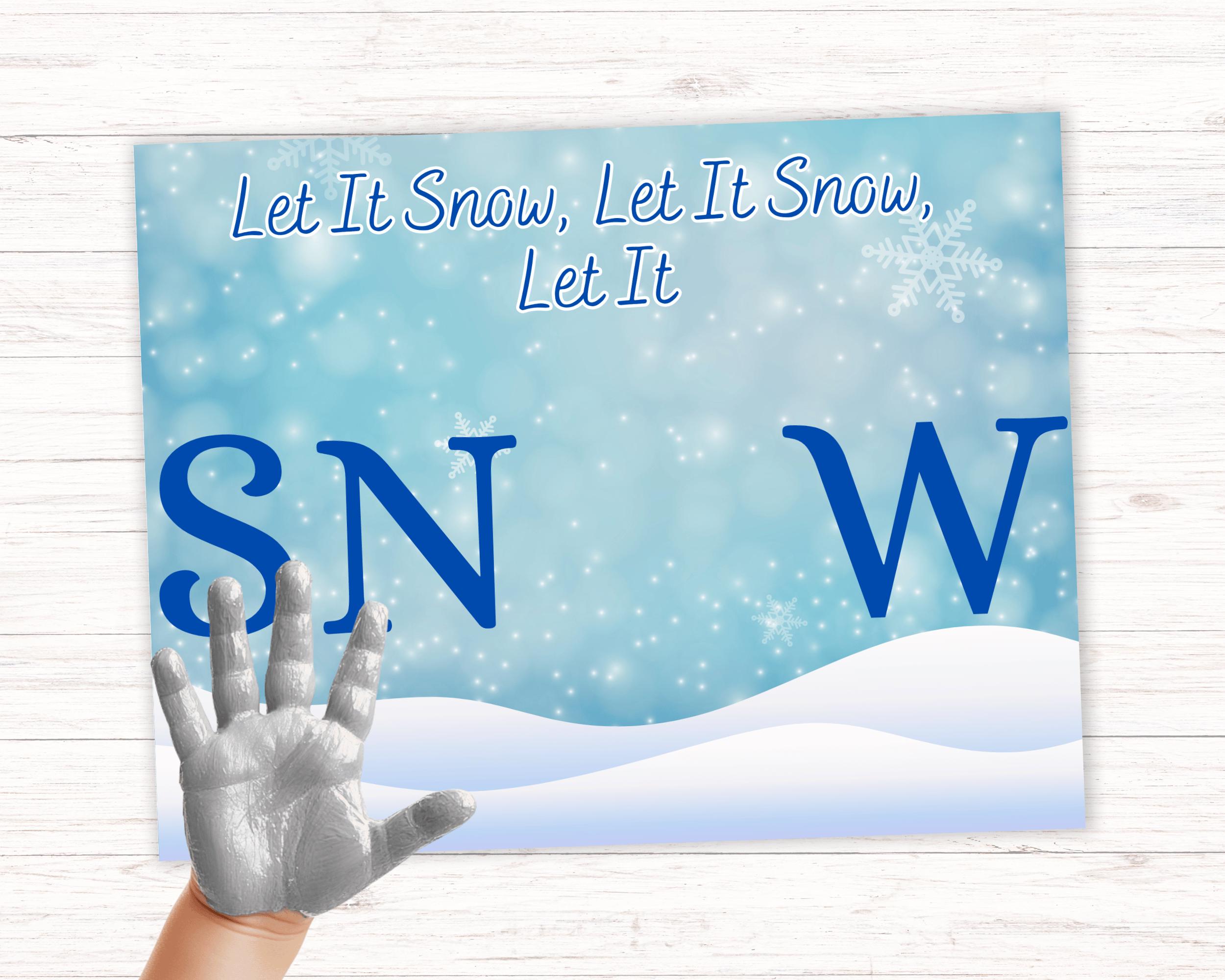 Let It Snow Handprint Art, Winter Handprint Craft for Toddlers ...