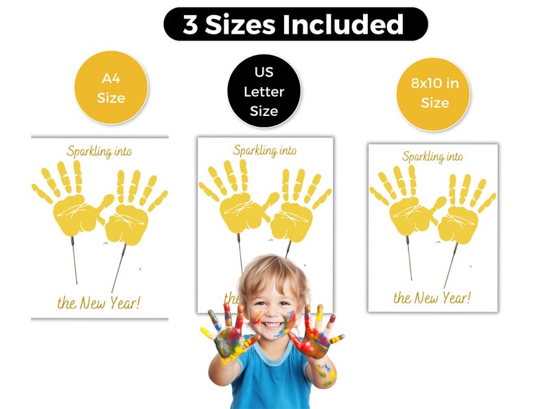2026 New Years Handprint Art Bundle, New Years Handprint Craft for ...