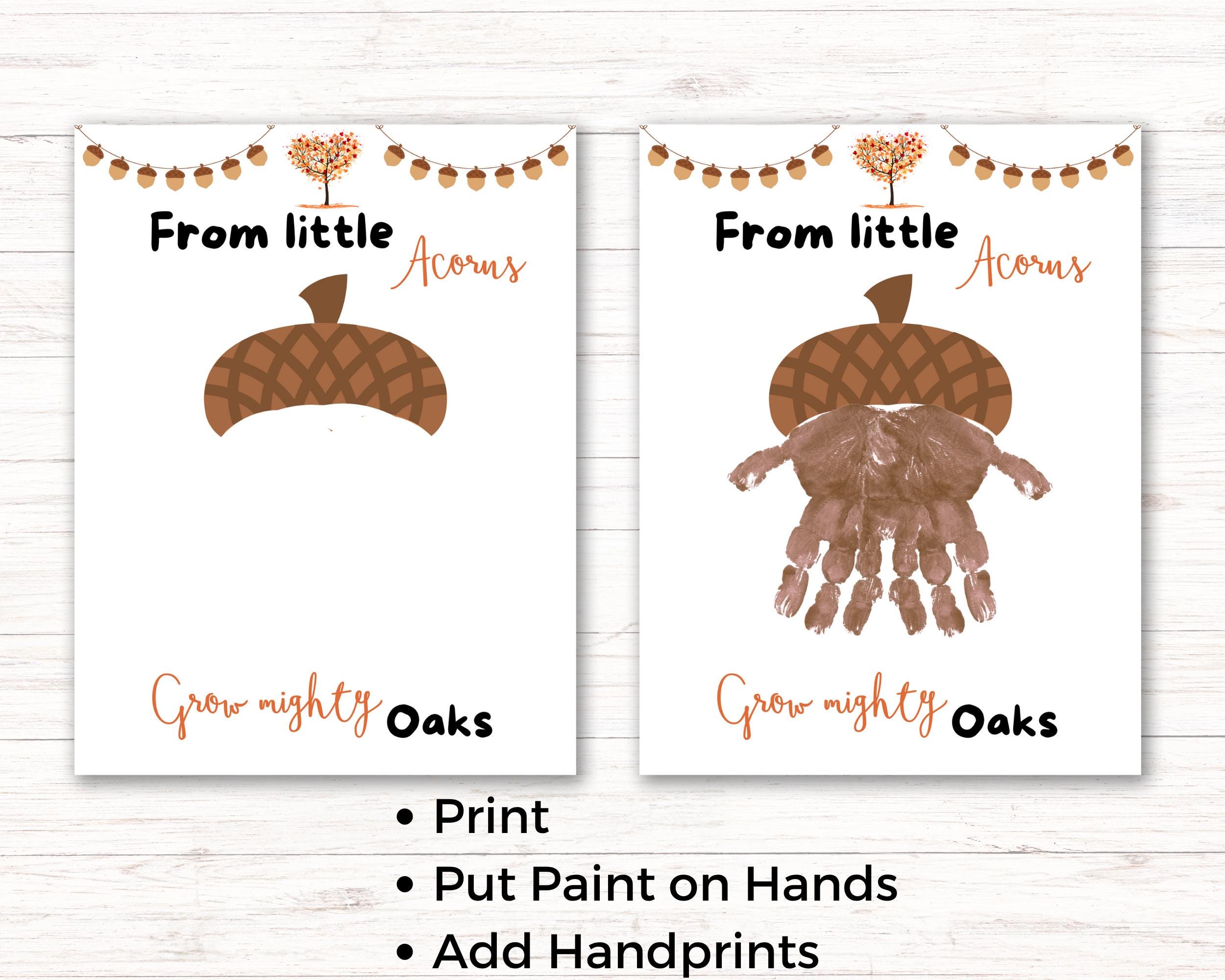 Acorn Fall Handprint Art, Fall Handprint Craft for Toddlers, Fall ...