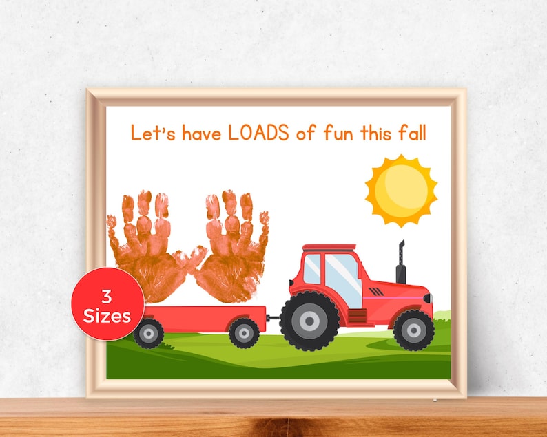 Fall Pumpkin Tractor Handprint Art, Fall Handprint Craft for Toddlers ...