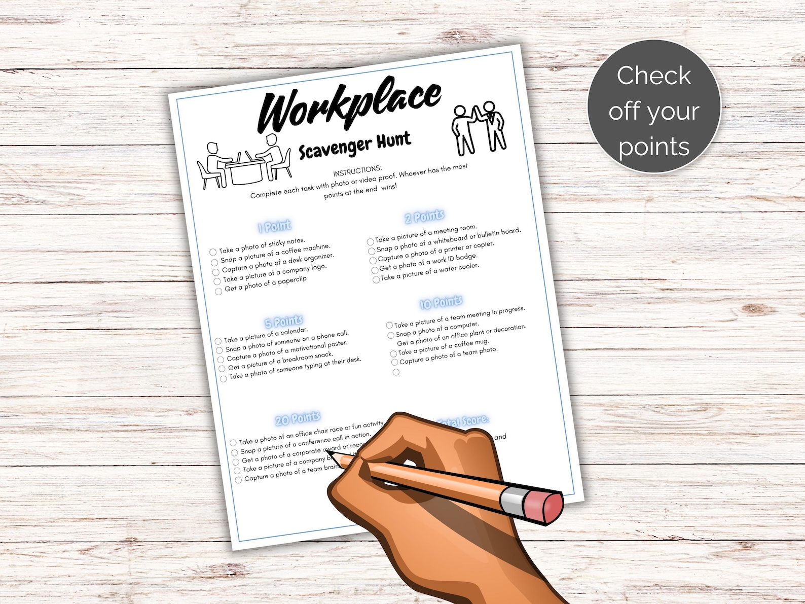 Workplace Scavenger Hunt, Printable Office Photo Scavenger Hunt, Team ...