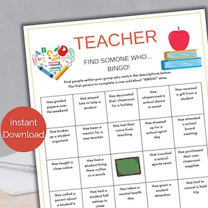 Teacher Find Someone Who Game, Staff Party Mix and Mingle, Faculty ...