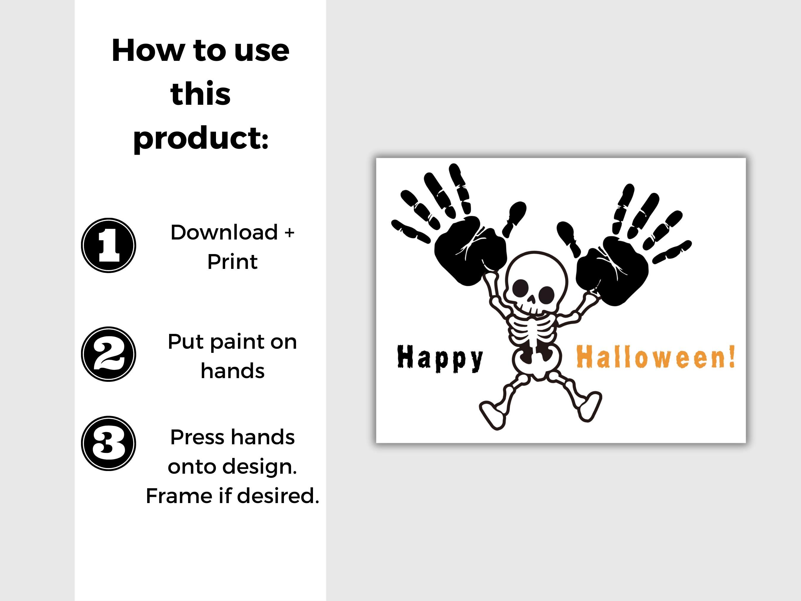 Skeleton Halloween Handprint Art, Halloween Handprint Craft for ...