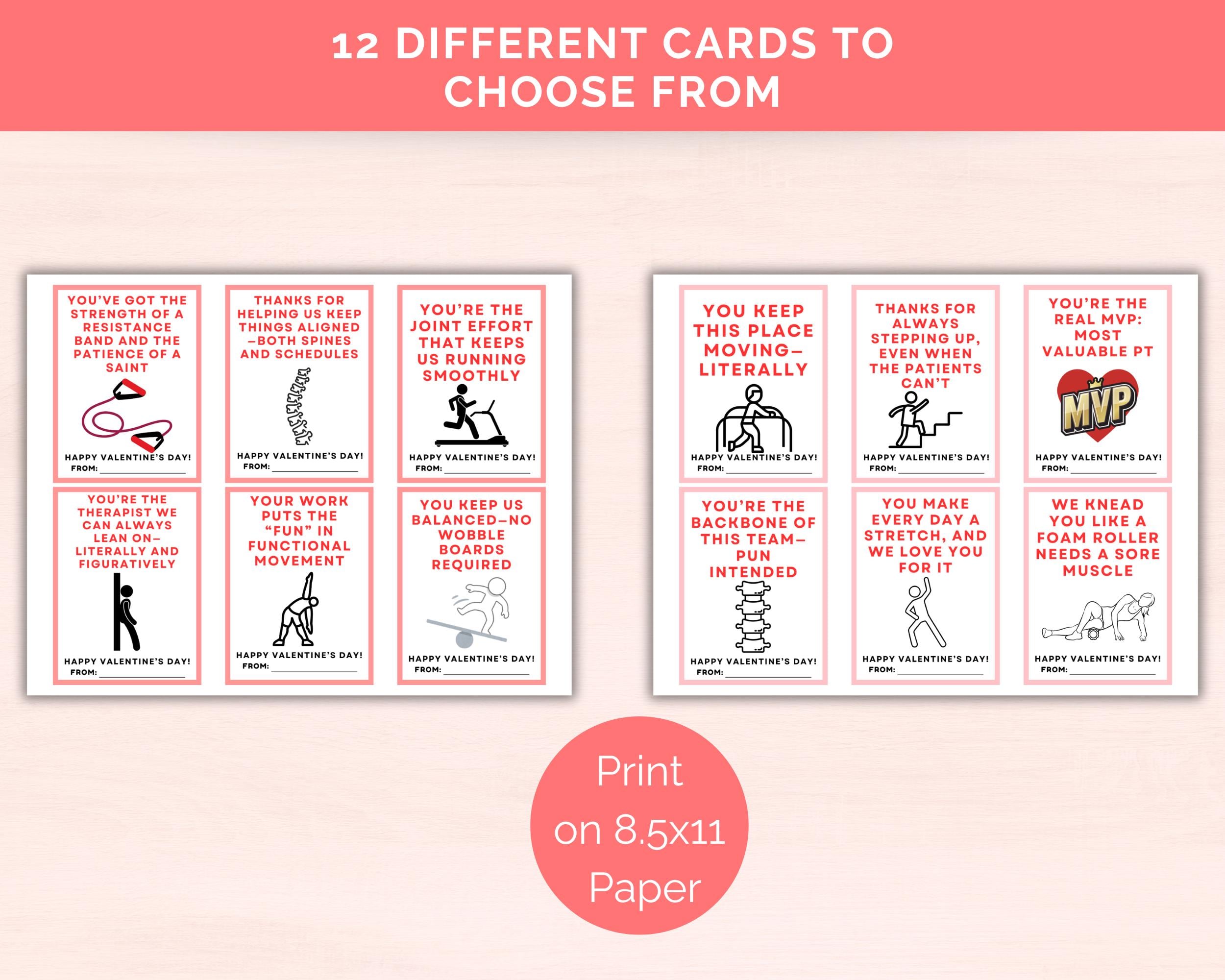 Funny Physical Therapist Valentine Cards, Printable Medical Valentines ...