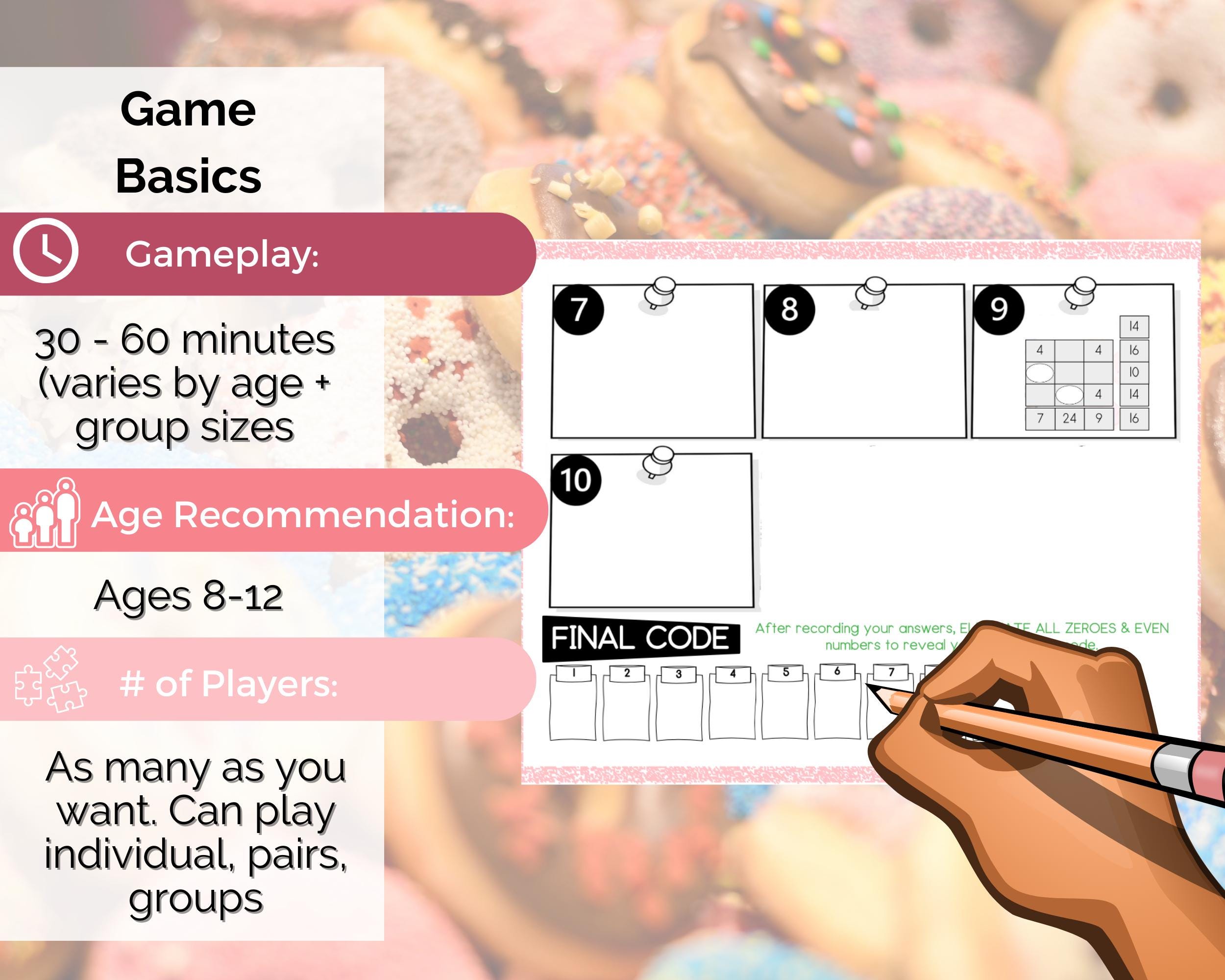 Donut Escape Room for Kids, Printable Escape Room Kit, Donut Party ...