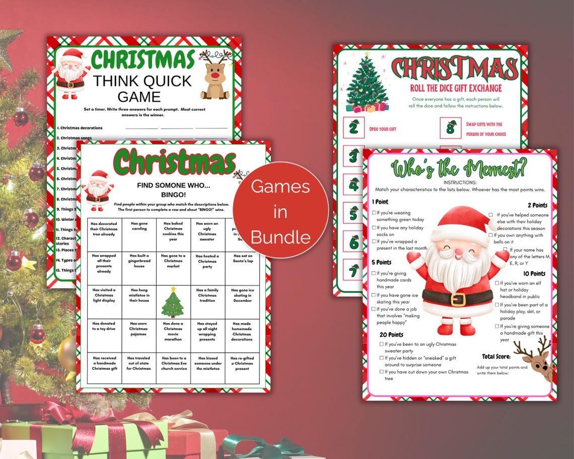Christmas Games for Teens, 11 Printable Teen Christmas Games, Fun ...