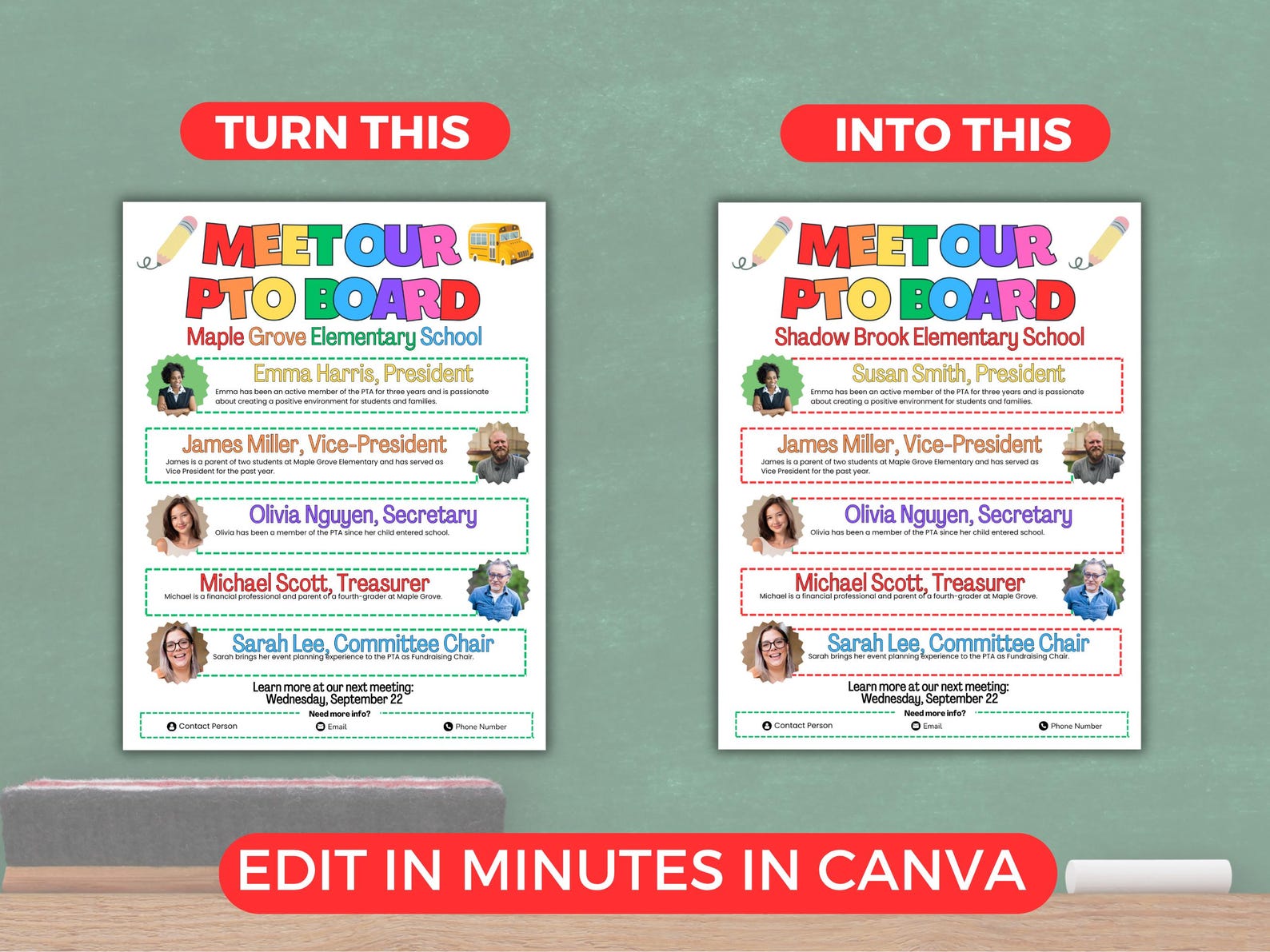 EDITABLE Meet the PTA PTO Board Flyer Template, Pta Volunteer Board ...