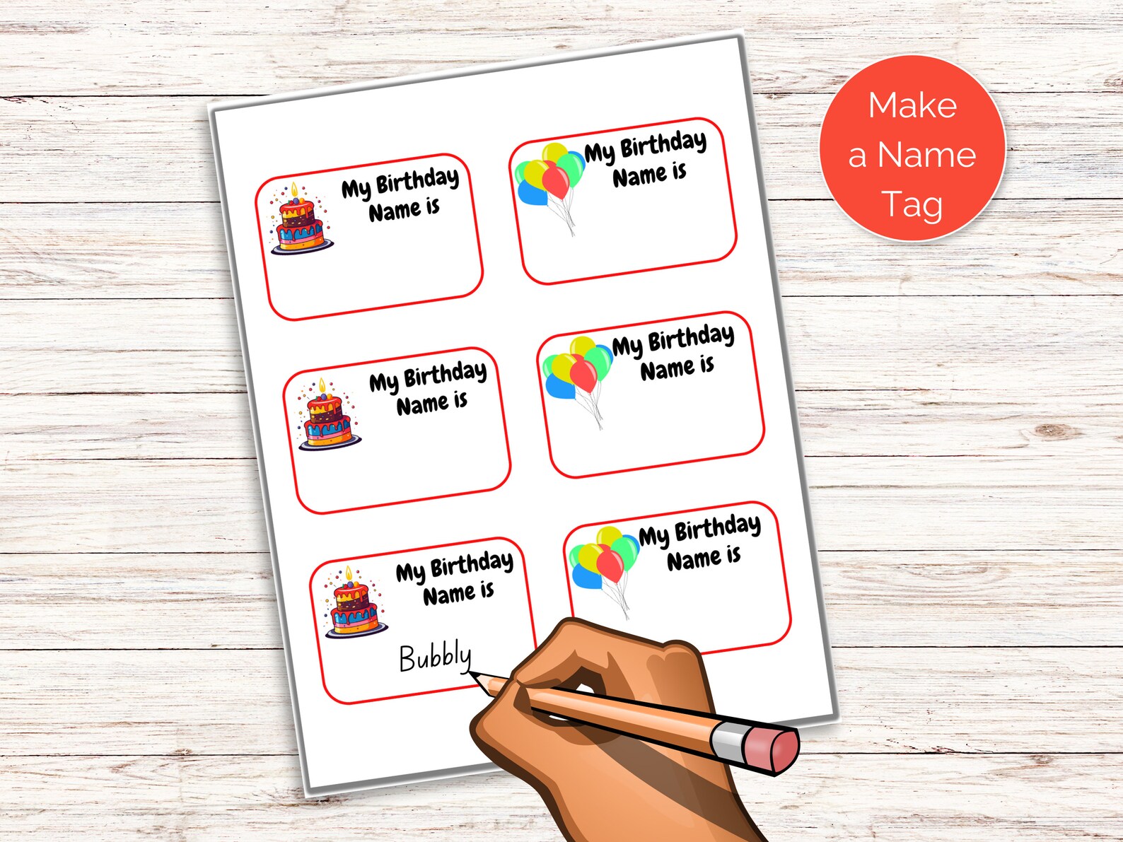 What's Your Birthday Name Game + Name Tags, Birthday Party Activity for ...
