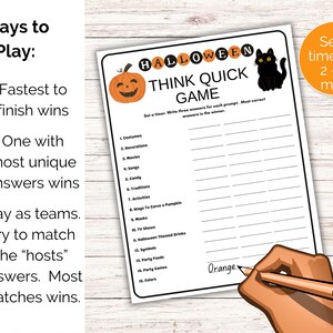 Halloween Think Quick, Halloween Trivia Game, Halloween Party Games ...
