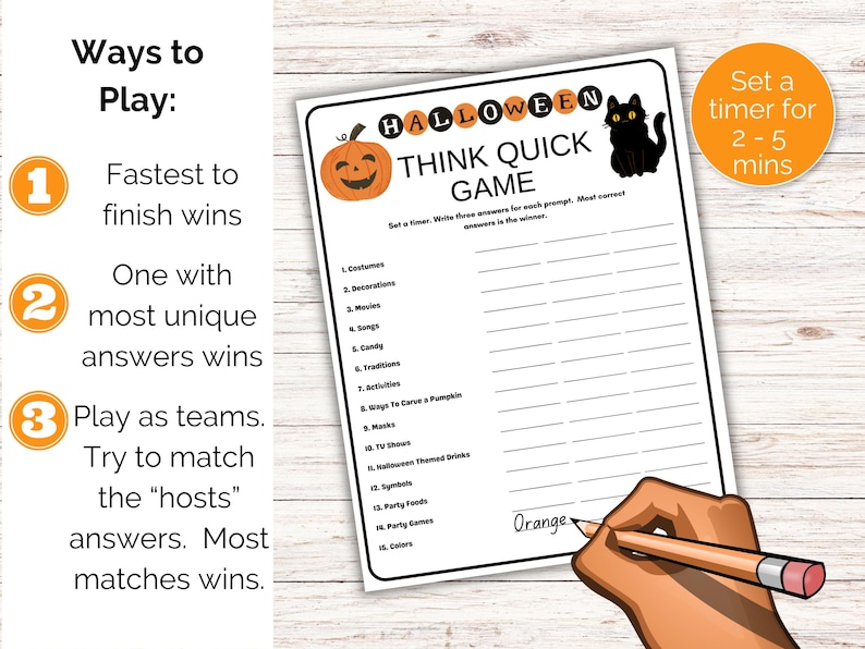 Halloween Think Quick, Halloween Trivia Game, Halloween Party Games ...