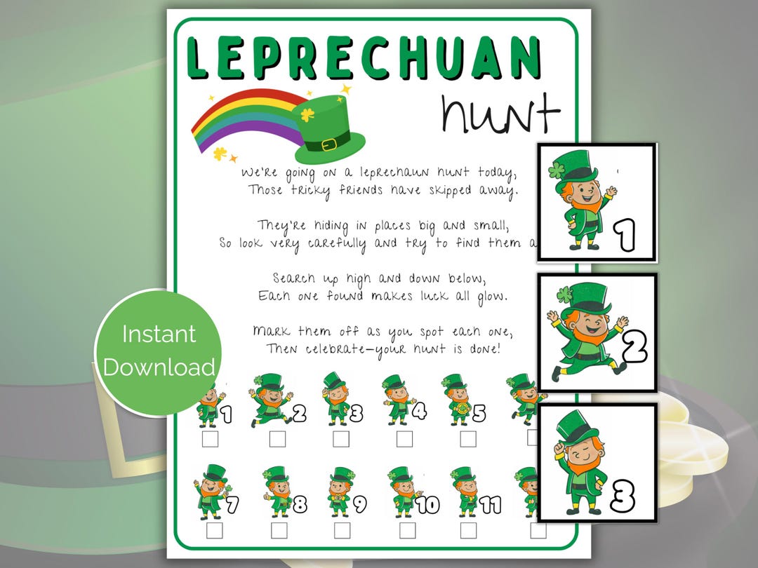Leprechaun Scavenger Hunt for Kids, Printable St Patrick's Day Activity ...