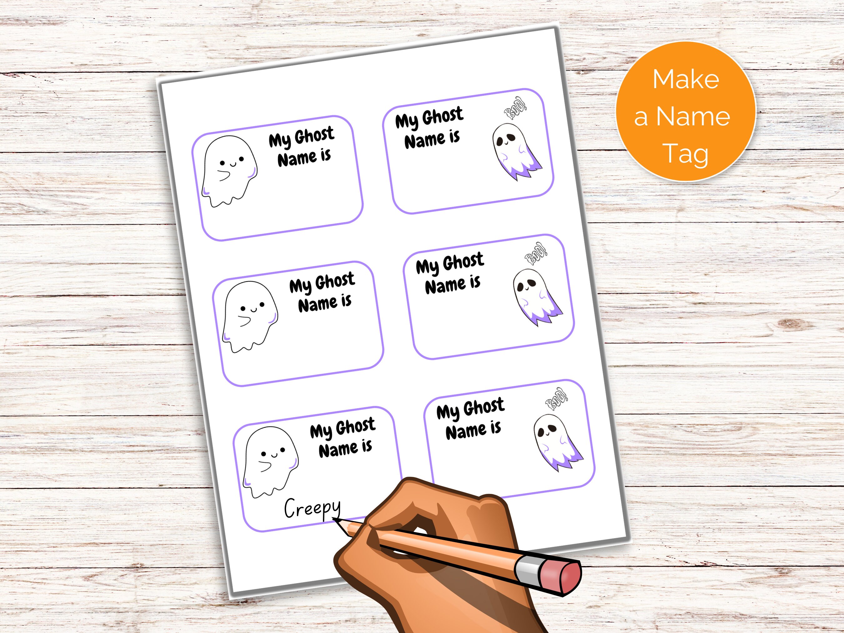 What's Your Ghost Name Game + Name Tags, Ghost Name Generator, Ghost ...