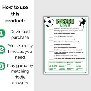 Soccer Jokes, Soccer Riddles, Printable Soccer Party Game, Soccer ...