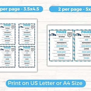 Editable Police Officer Survival Kit Gift Tags, Law Enforcement ...