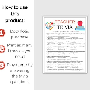 Teacher Trivia Game, Teacher Quiz, School Trivia, Teacher Appreciation ...