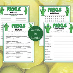 Pickle Games Bundle, Pickle Themed Party Activity, Party Party Games ...