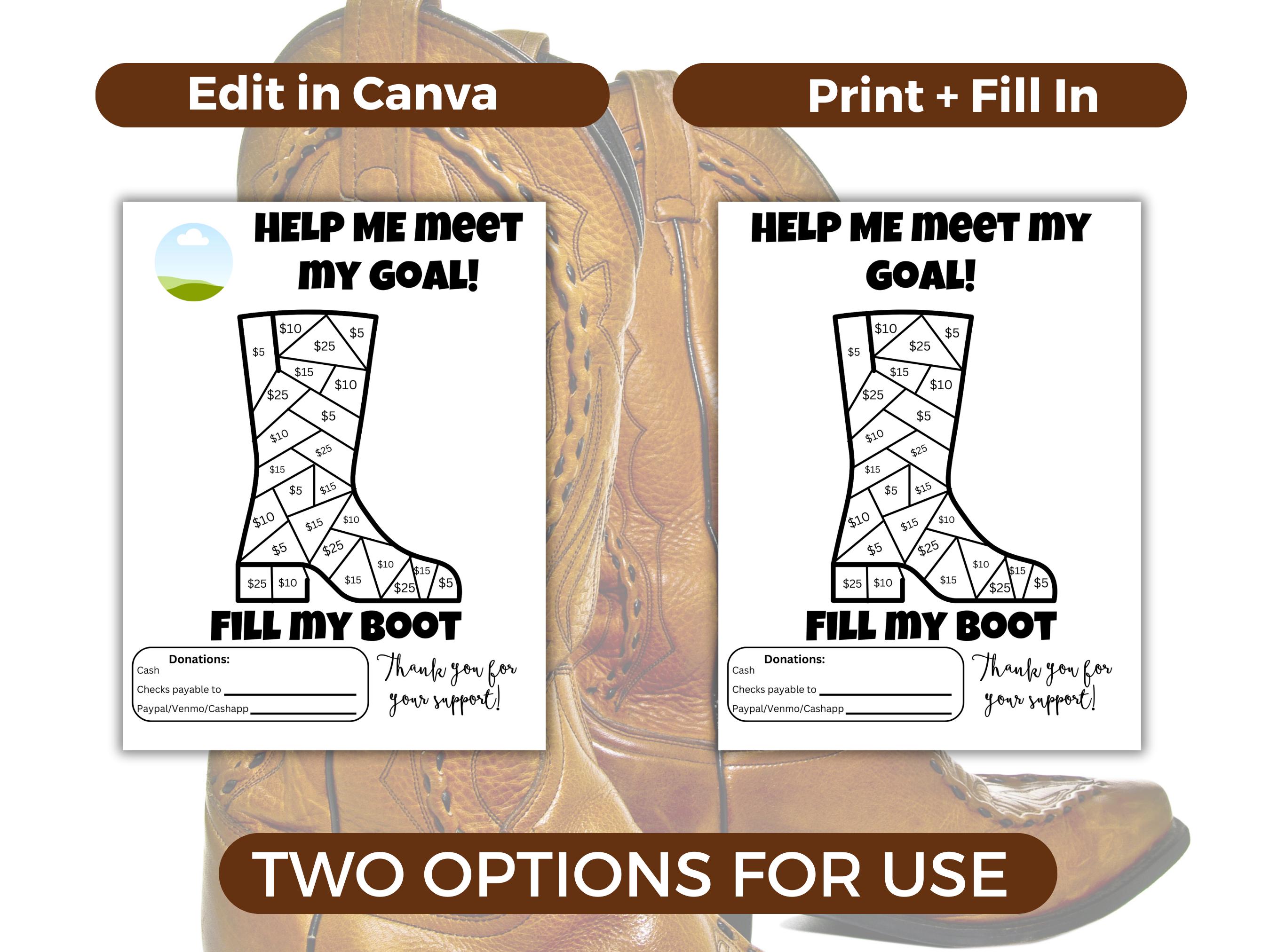 Editable Fill My Boot Fundraiser Template, Drill Team Fundraiser Flyer ...