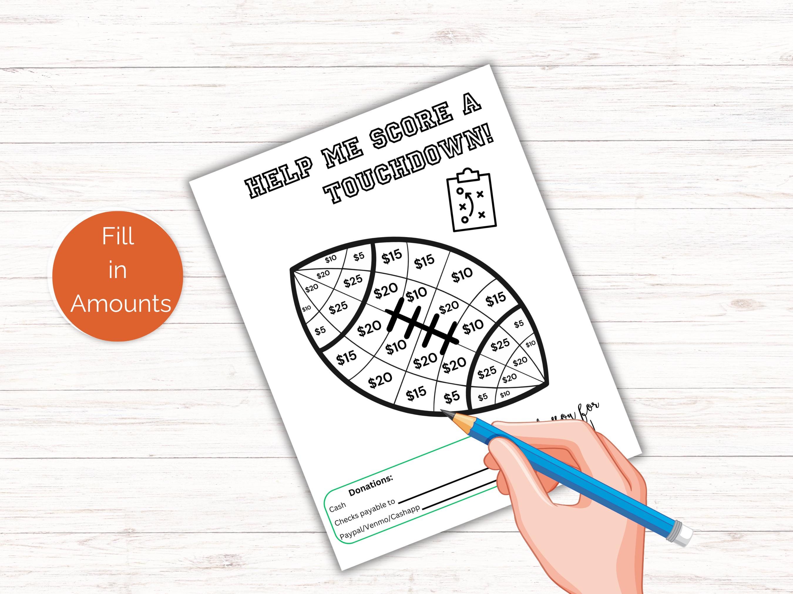 Editable Fill My Football Fundraiser Template, Football Fundraiser ...