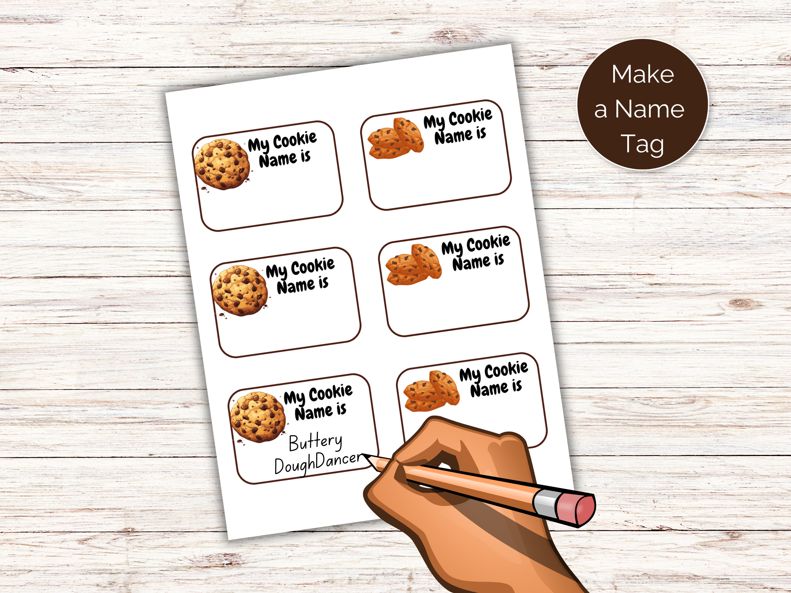 What's Your Cookie Name Game + Name Tags, Cookies and Milk Party Game ...